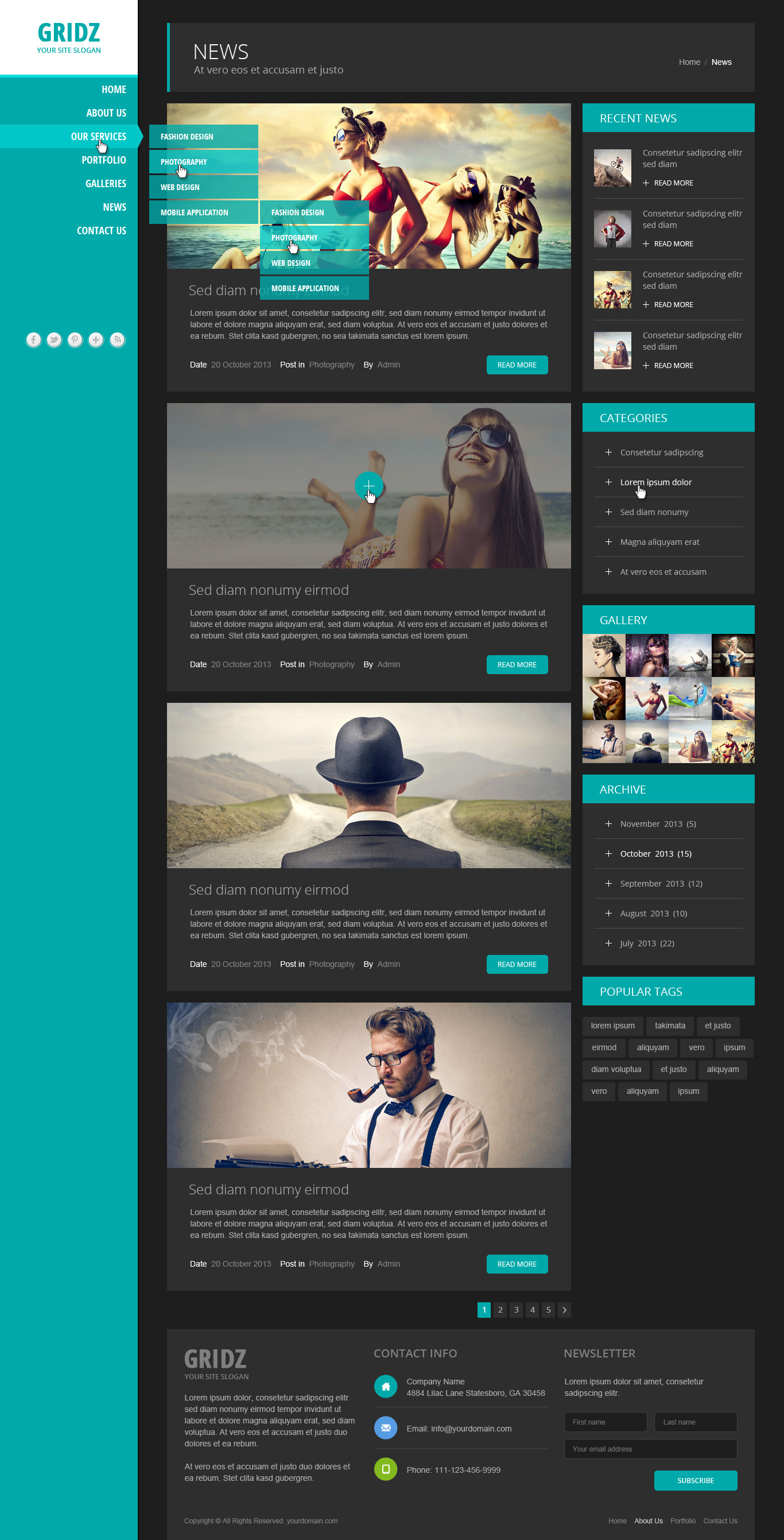 Gridz - Responsive HTML5 Template by pophonic | ThemeForest